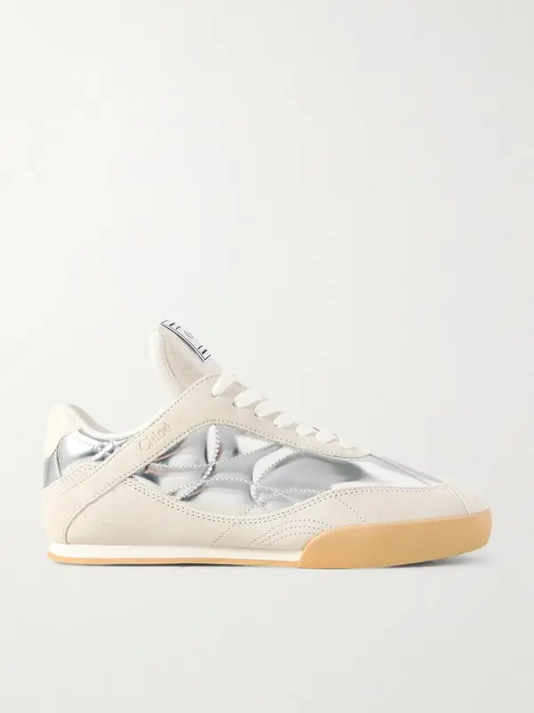 Chloé Kick Suede And Metallic Leather Sneakers