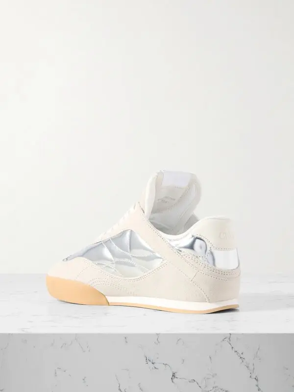 Chloé Kick Suede And Metallic Leather Sneakers