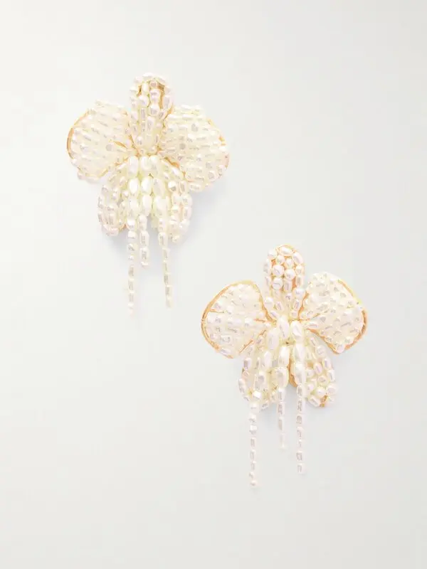 Cult Gaia Amina Gold-tone Faux Pearl Earrings - Off-white