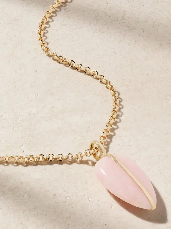 BY PARIAH 14-karat Recycled Gold Opal Pebble Necklace - Pink