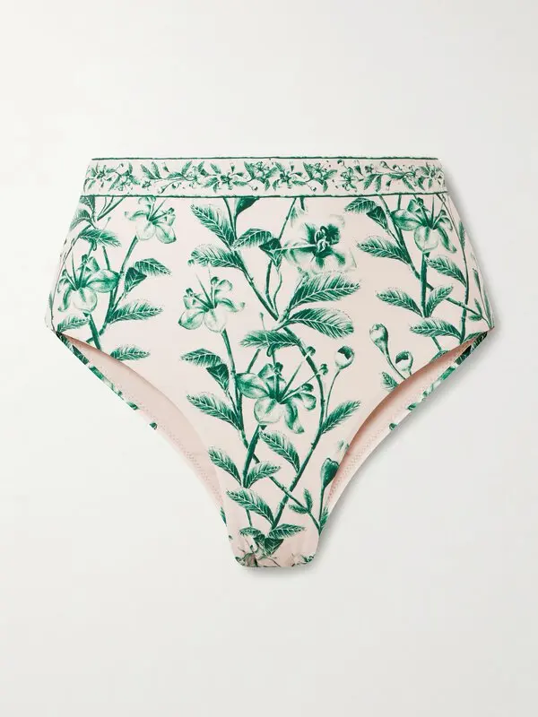 Agua Bendita Ceiba Floral-print Recycled Bikini Briefs - Green