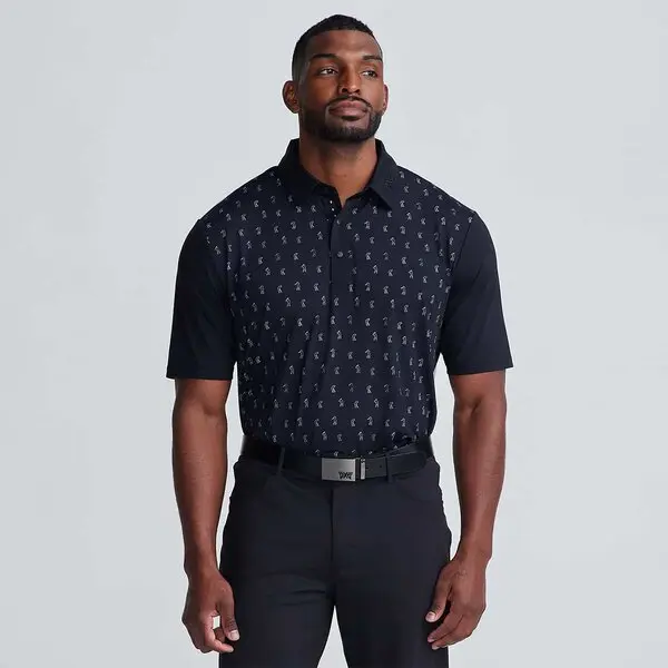 PXG Comfort Fit Player Print Polo - Black