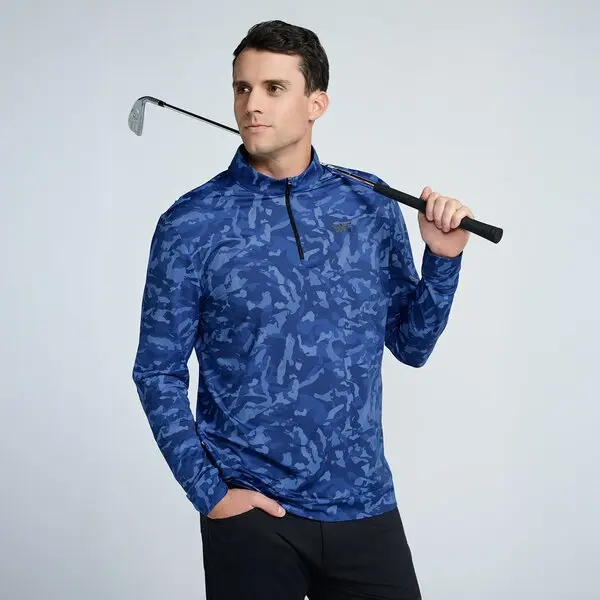 PXG Essential Fairway Camo 1/4 Zip Pullover - Black