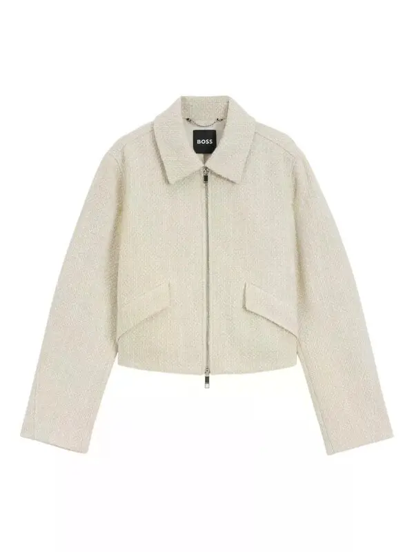 BOSS Textured Cropped Jacket