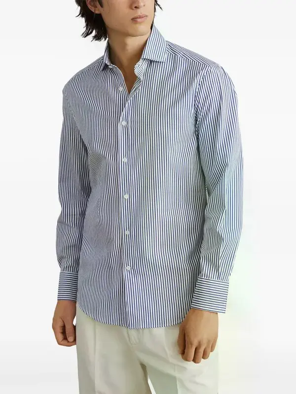 Brunello Cucinelli Stripe Pattern Cotton Shirt