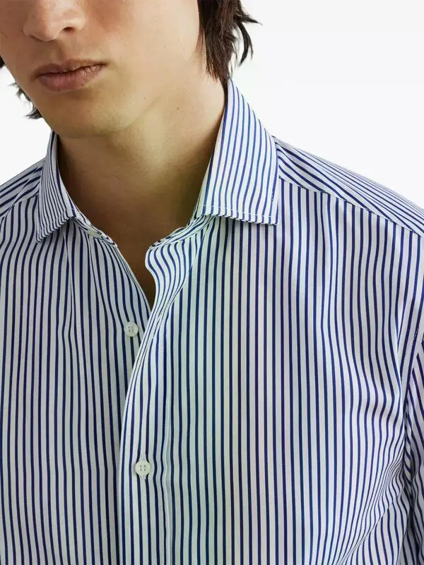 Brunello Cucinelli Stripe Pattern Cotton Shirt