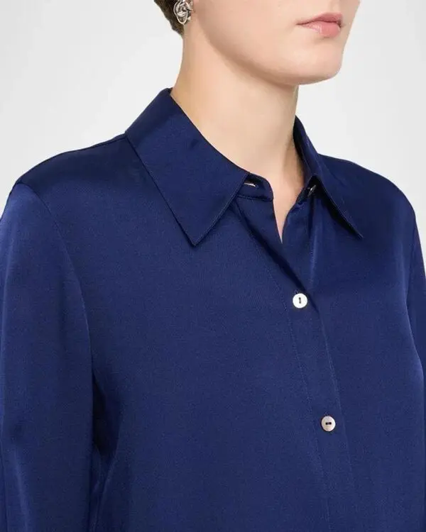 Vince Classic Slim-fit Shirt - Dk Azure