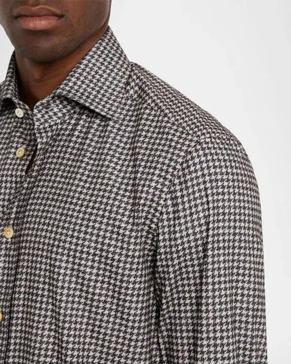 Kiton Apos;s Cotton Houndstooth Classic-fit Sport Shirt