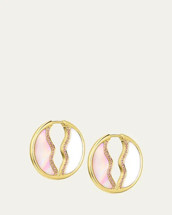JENNIFER DEMORO So Wavy Stone Hoop Earrings - Yg