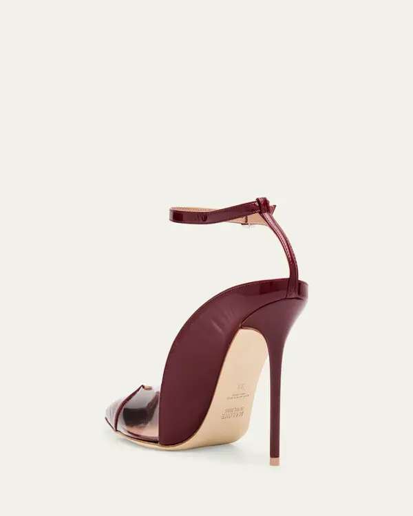 MALONE SOULIERS Malia Leather Pumps With Pvc Detailing - Dark Red