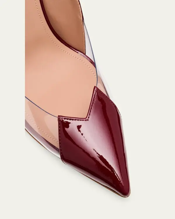 MALONE SOULIERS Malia Leather Pumps With Pvc Detailing - Dark Red