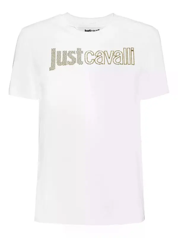 Just Cavalli Embellished-logo T-shirt - White