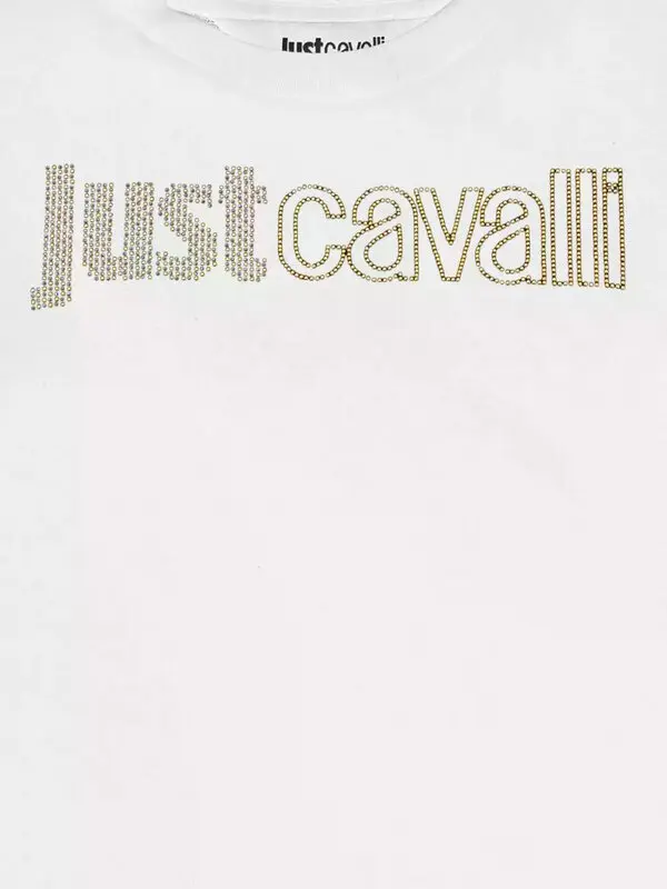 Just Cavalli Embellished-logo T-shirt - White