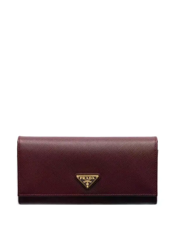 Prada Large Saffiano Leather Wallet - Red