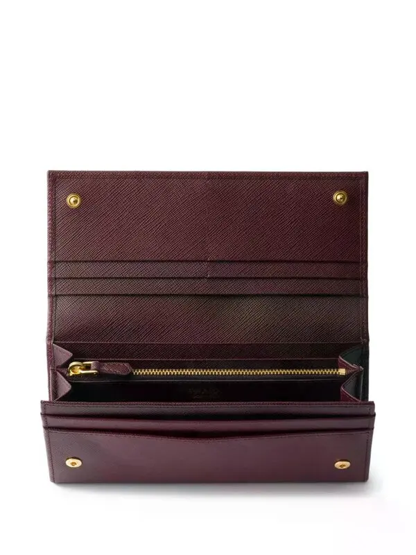 Prada Large Saffiano Leather Wallet - Red