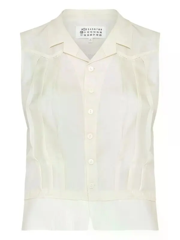 MAISON MARGIELA Pleated Sleeveless Blouse - Neutrals
