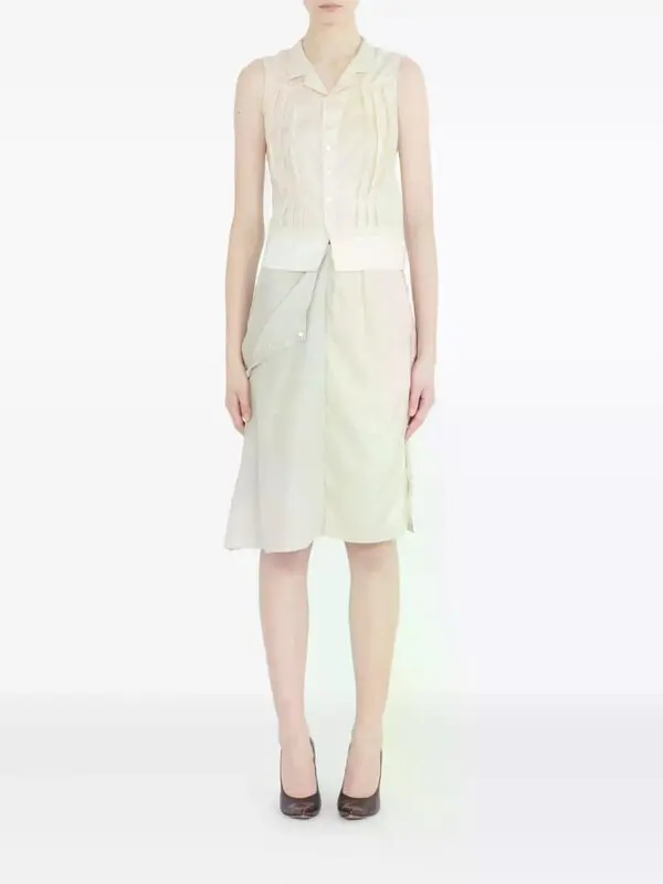 MAISON MARGIELA Pleated Sleeveless Blouse - Neutrals