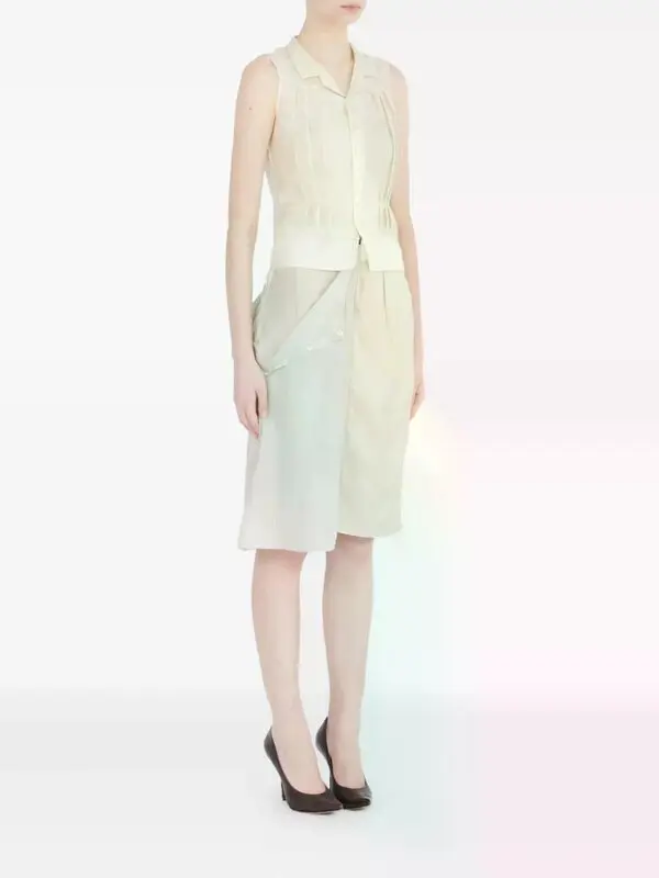 MAISON MARGIELA Pleated Sleeveless Blouse - Neutrals