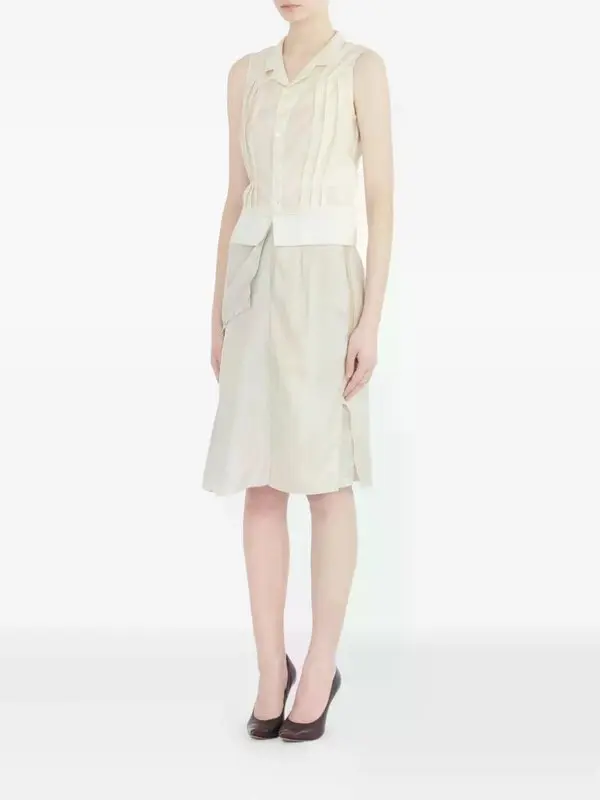 MAISON MARGIELA Pleated Sleeveless Blouse - Neutrals