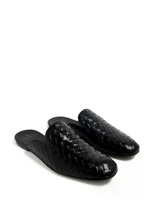 BARRETT Woven Leather Slippers - Black