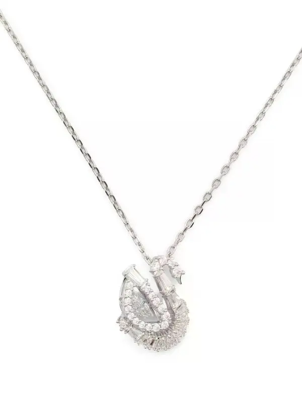 SWAROVSKI Swan Pendant Necklace - Silver