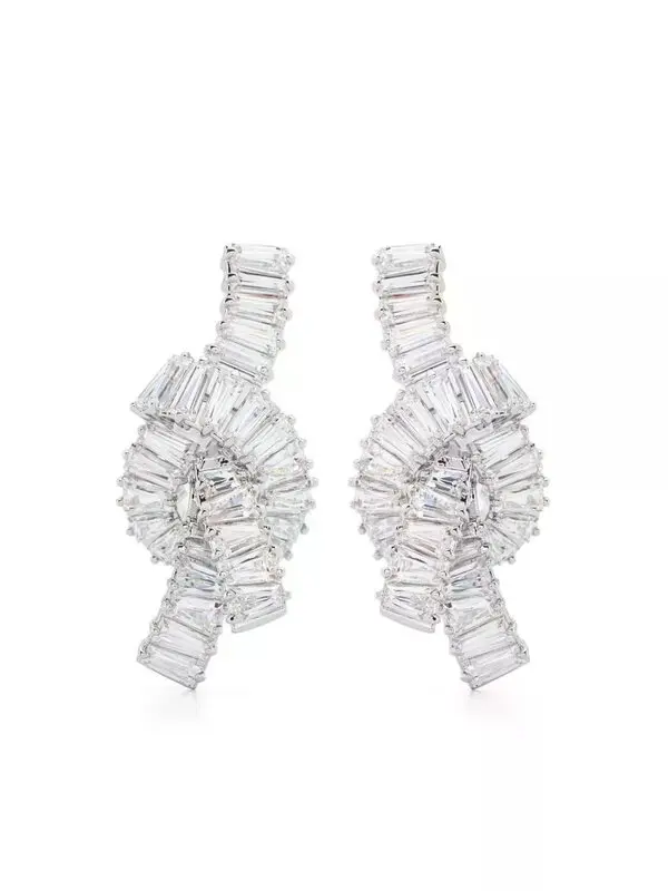 SWAROVSKI Matrix Knot Earrings - Silver