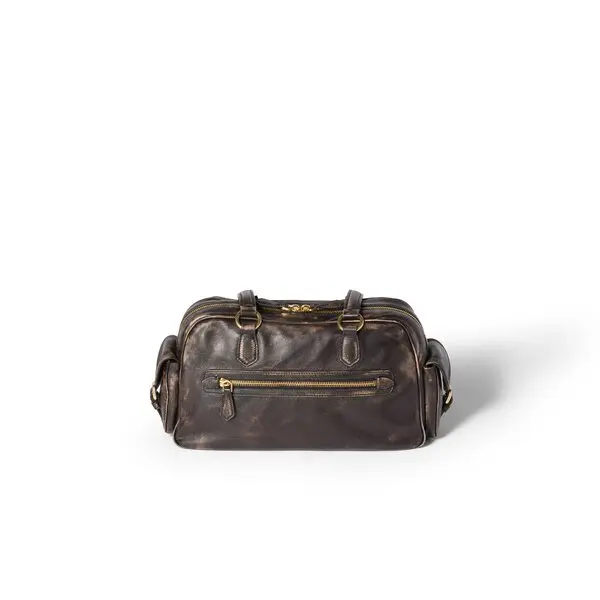 Miu Miu Pocket Nappa Leather Top-handle Bag - Coffee