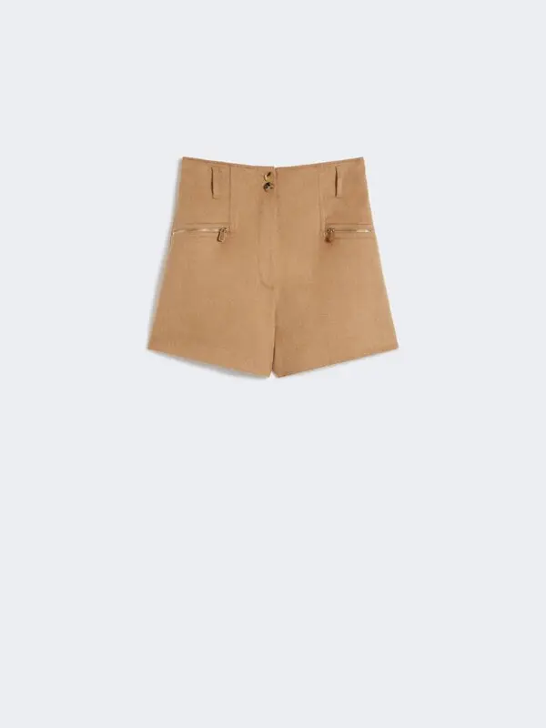 Max Mara High-waisted Zibeline Baby Shorts