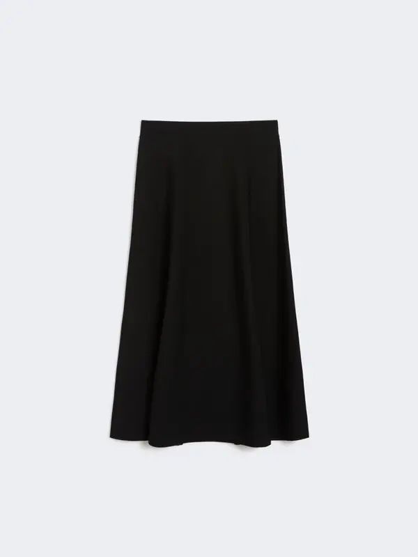 Max Mara Viscose Crêpe Yarn Midi Skirt - Black