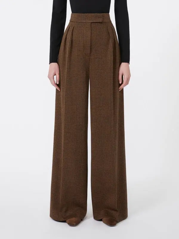 Max Mara Patterned Cotton Wool Jersey Trousers