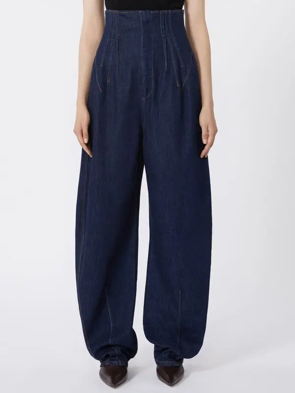 Max Mara High-waisted Dark Denim Trousers