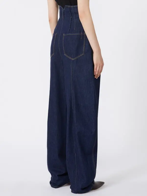 Max Mara High-waisted Dark Denim Trousers