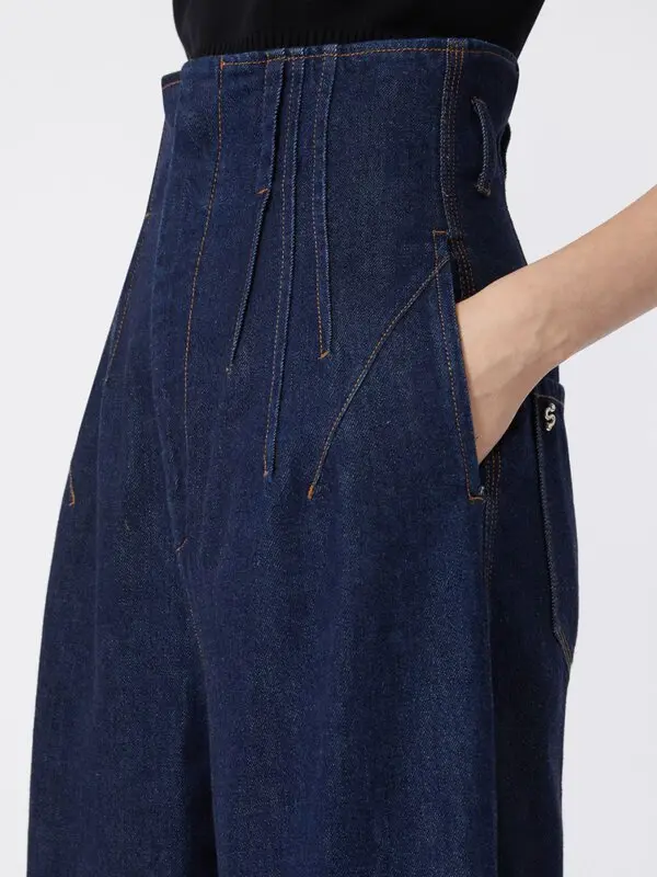 Max Mara High-waisted Dark Denim Trousers