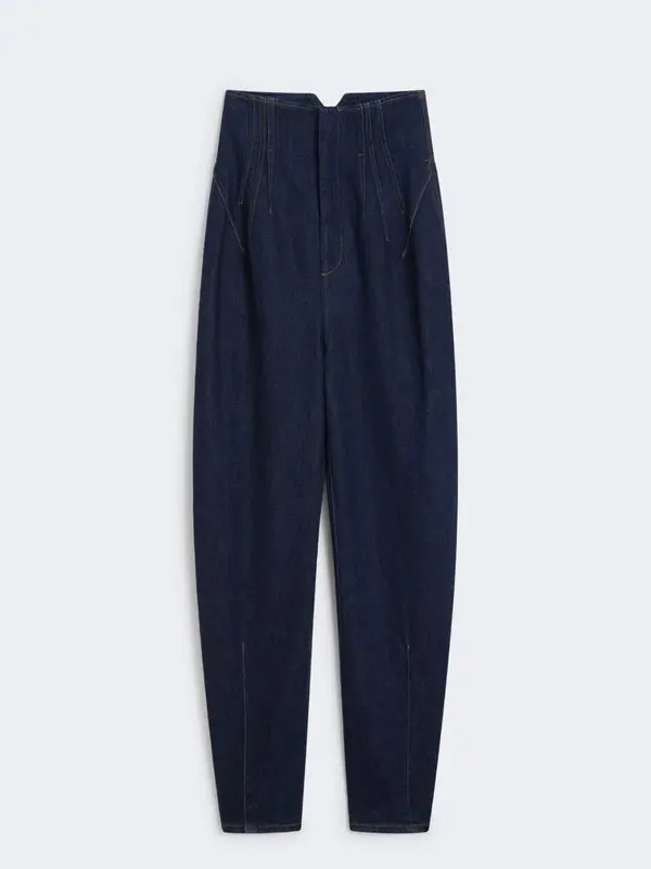Max Mara High-waisted Dark Denim Trousers