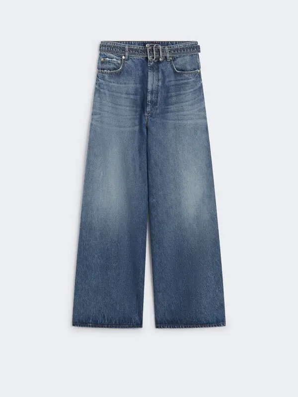 Max Mara Oversized Wide Leg Jeans With Belt