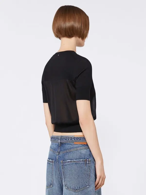 Max Mara Bi-material Short-sleeved Jumper