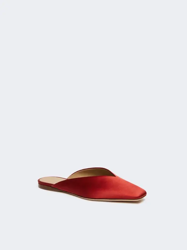 Max Mara Viscose And Silk Satin Mules - Red