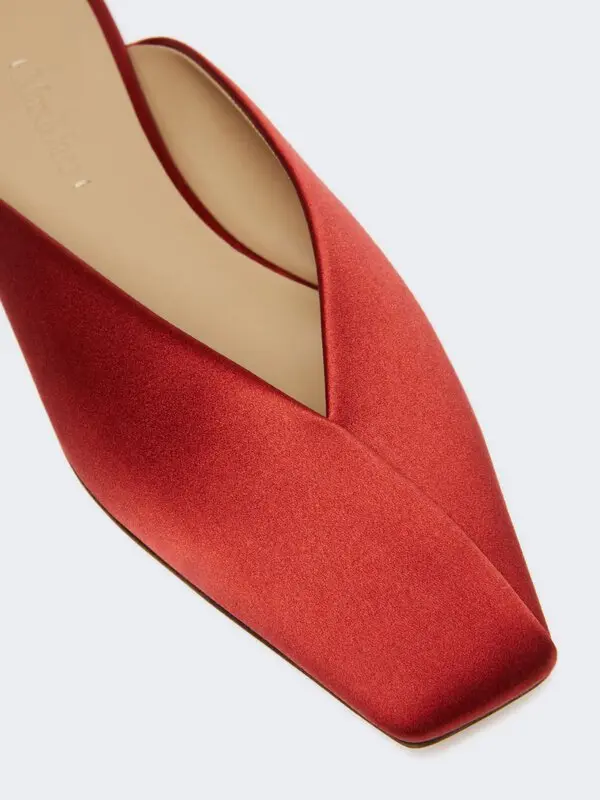 Max Mara Viscose And Silk Satin Mules - Red