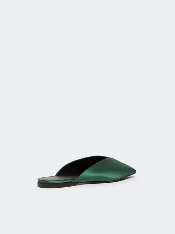 Max Mara Viscose And Silk Satin Mules - Emerald