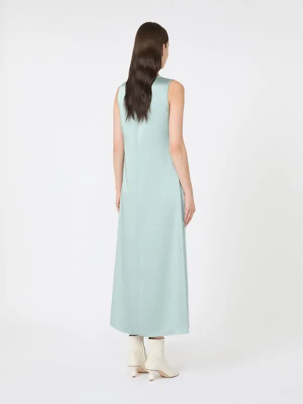 Max Mara Flowing Satin Maxi Dress In Jade - 50% Off | Editorialist