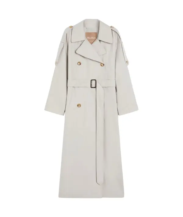 Max Mara Long Double-breasted Trench Coat - Ecru