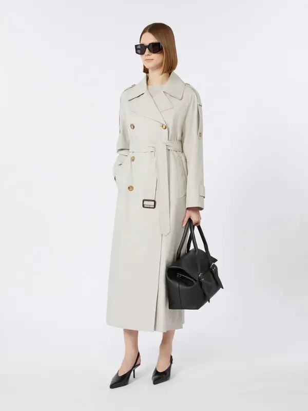 Max Mara Long Double-breasted Trench Coat - Ecru