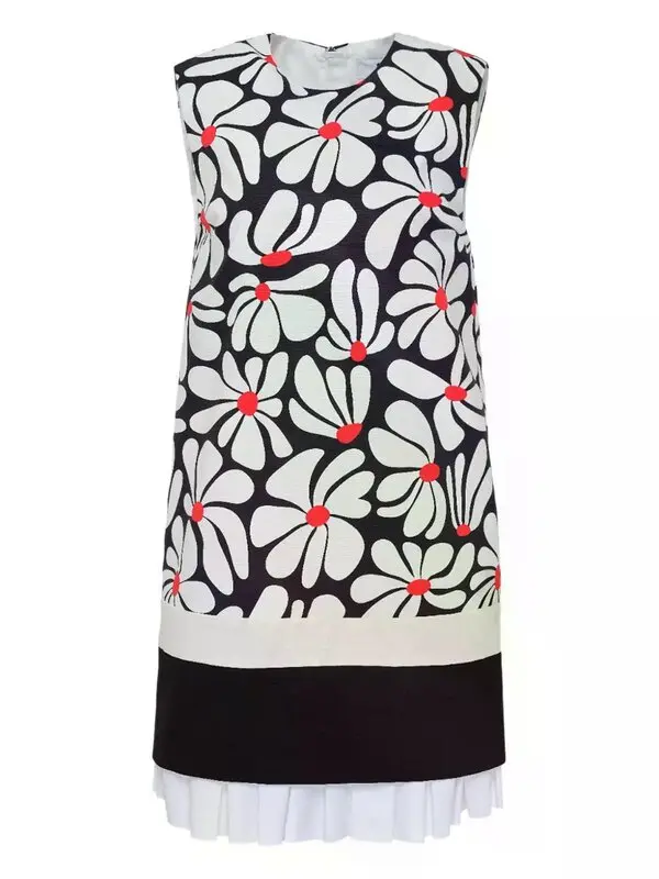 MSGM Floral-print Mini Dress - Black