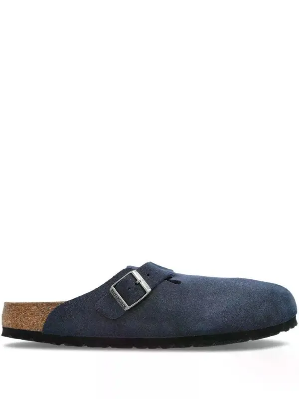 BIRKENSTOCK Boston Buckle Suede Slip-ons - Blue