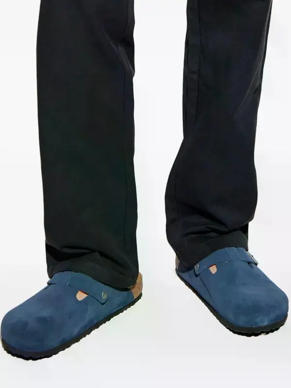 BIRKENSTOCK Boston Buckle Suede Slip-ons - Blue