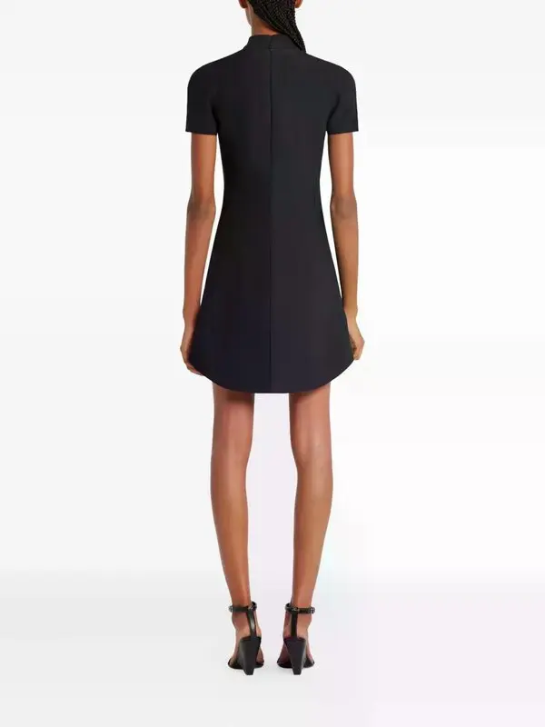COURREGES High-neck Short-sleeve Dress - Black