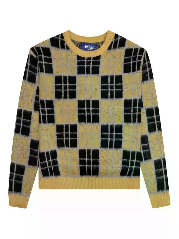 AWAKE NY Checked Mohair Sweater - Yellow
