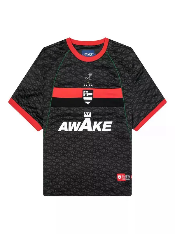 AWAKE NY Crest-patterned Jersey T-shirt