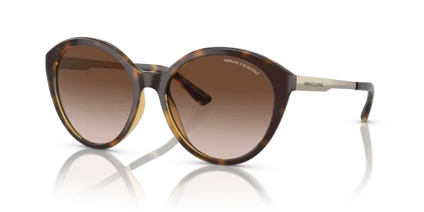Armani Exchange Sunglasses Full Rim Round Frame - Shiny Havana