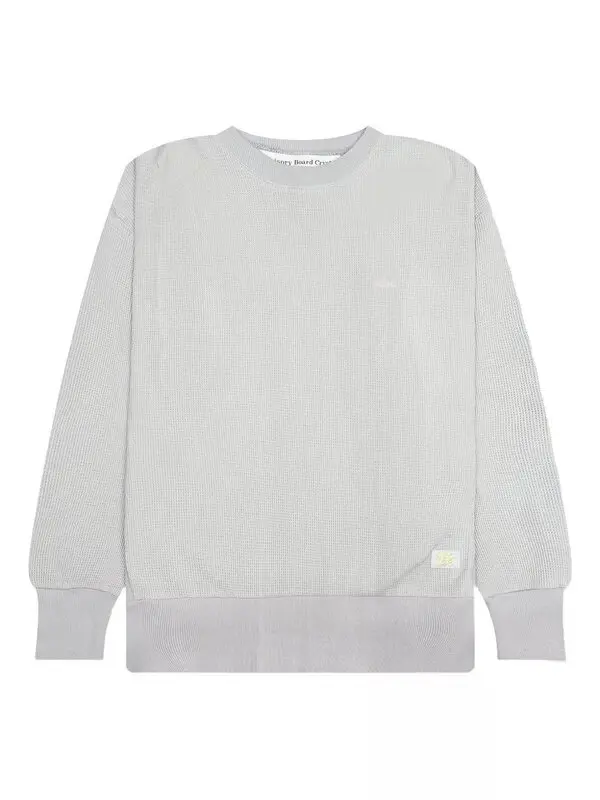 ADVISORY BOARD CRYSTALS Waffle-texture Crew Neck Sweatshirt - Grey